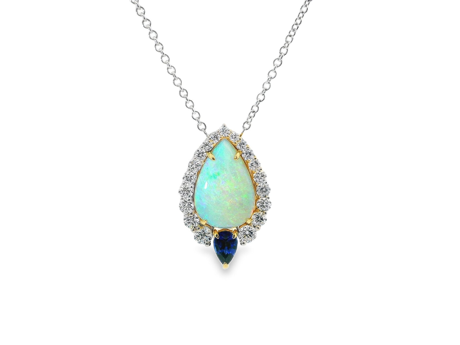 Aires Signature Opal Sapphire and Diamond Necklace