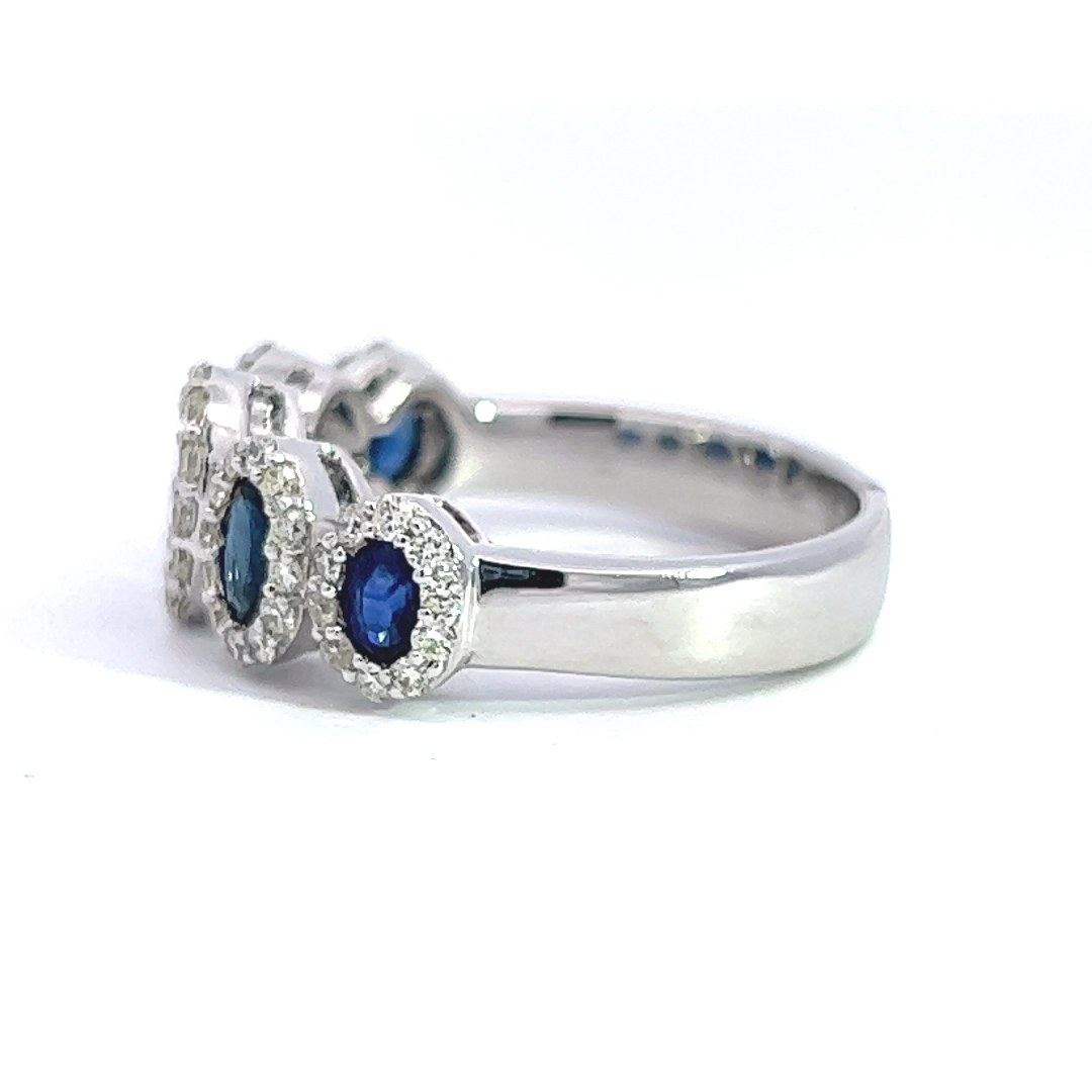 14k White Gold Sapphire and Diamond Colored Stone Ring - Arezzo Jewelers – Elmwood Park, IL ...