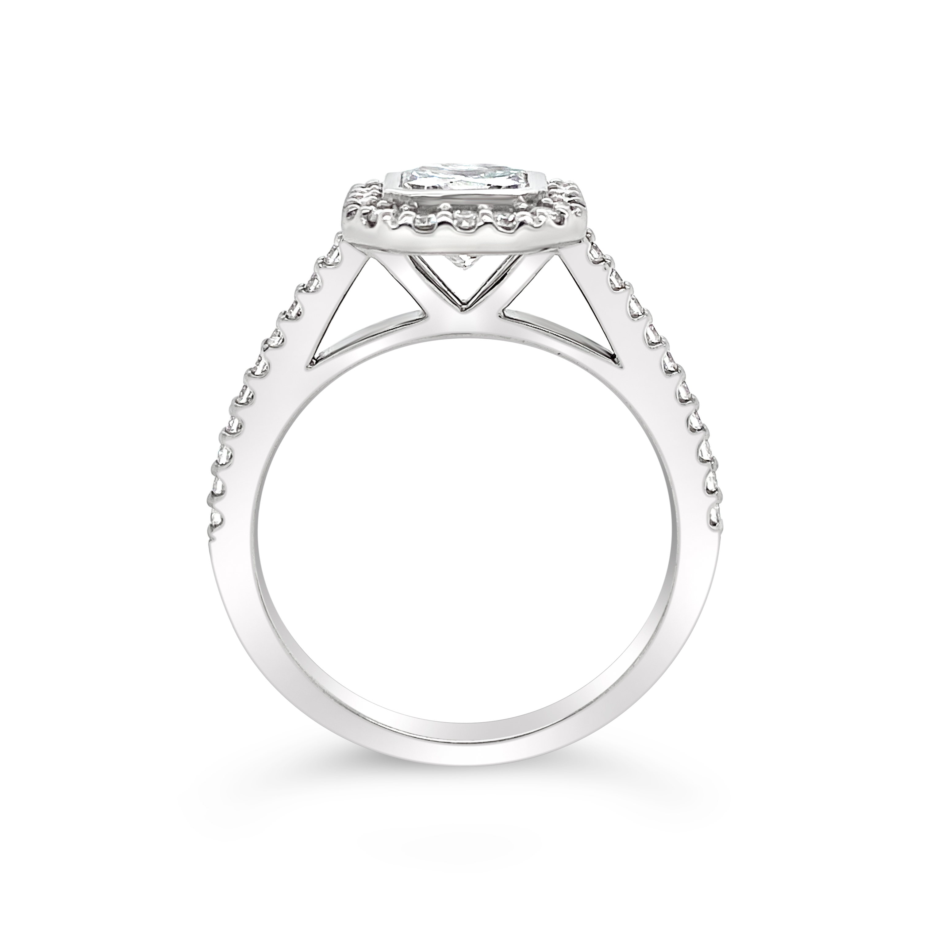 Baxter's Platinum Bezel Halo Engagement Ring 001-100-02010 | Baxter's ...