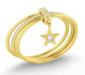Diamond Lucky Charm Star Ring Set in 14 Kt. Gold | Blue Marlin Jewelry ...