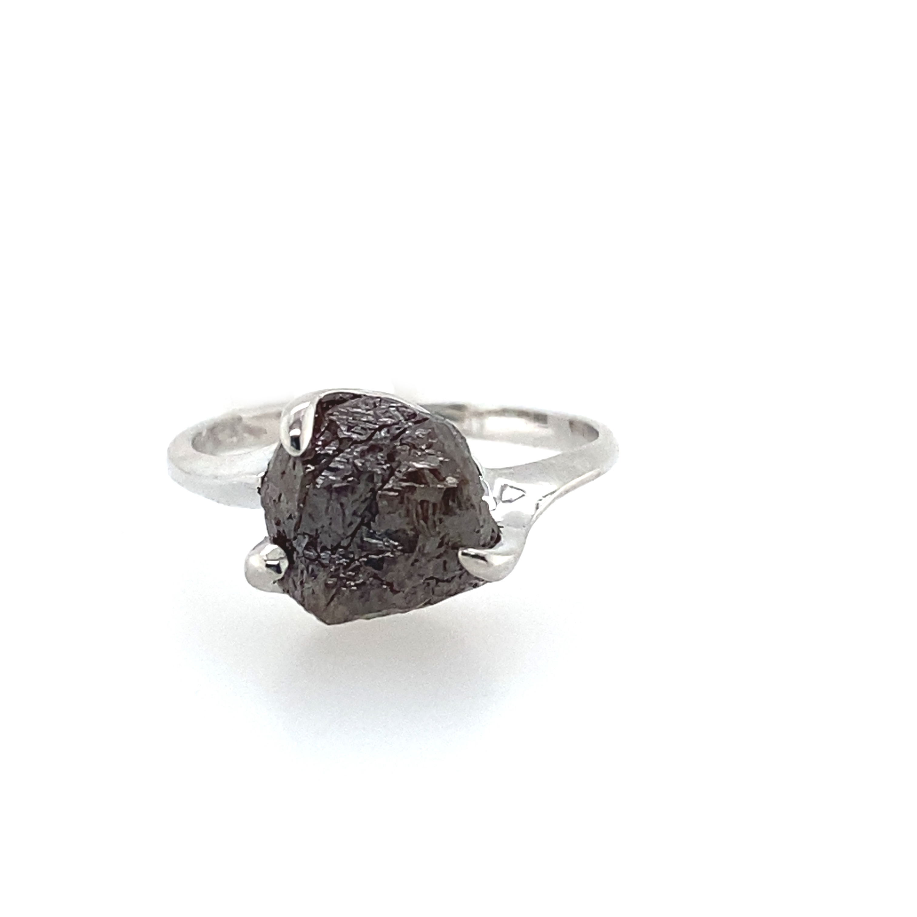 black rough diamond ring