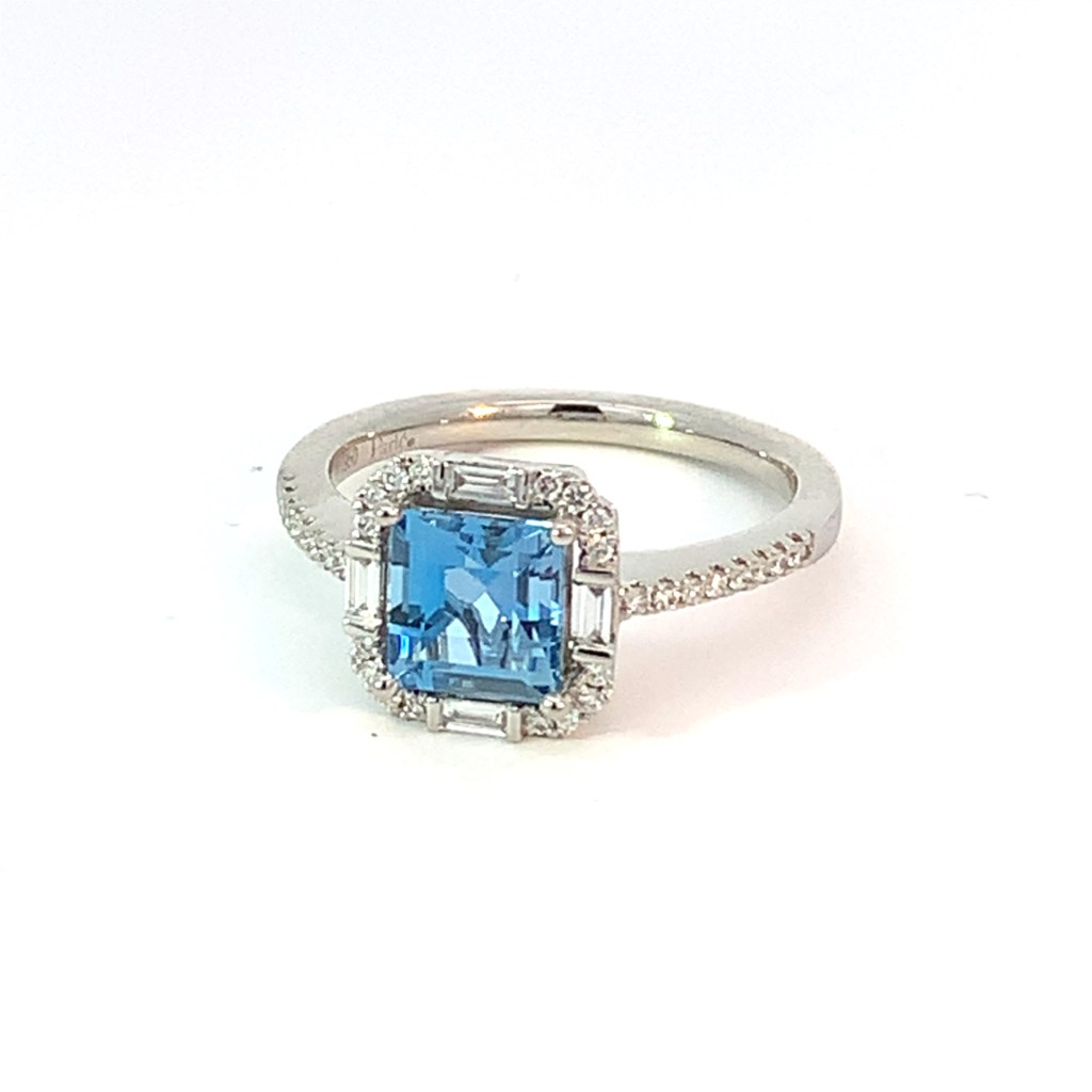 Parle Platinum Aquamarine and Diamond Ring 002-200-00870 | Blue Marlin ...