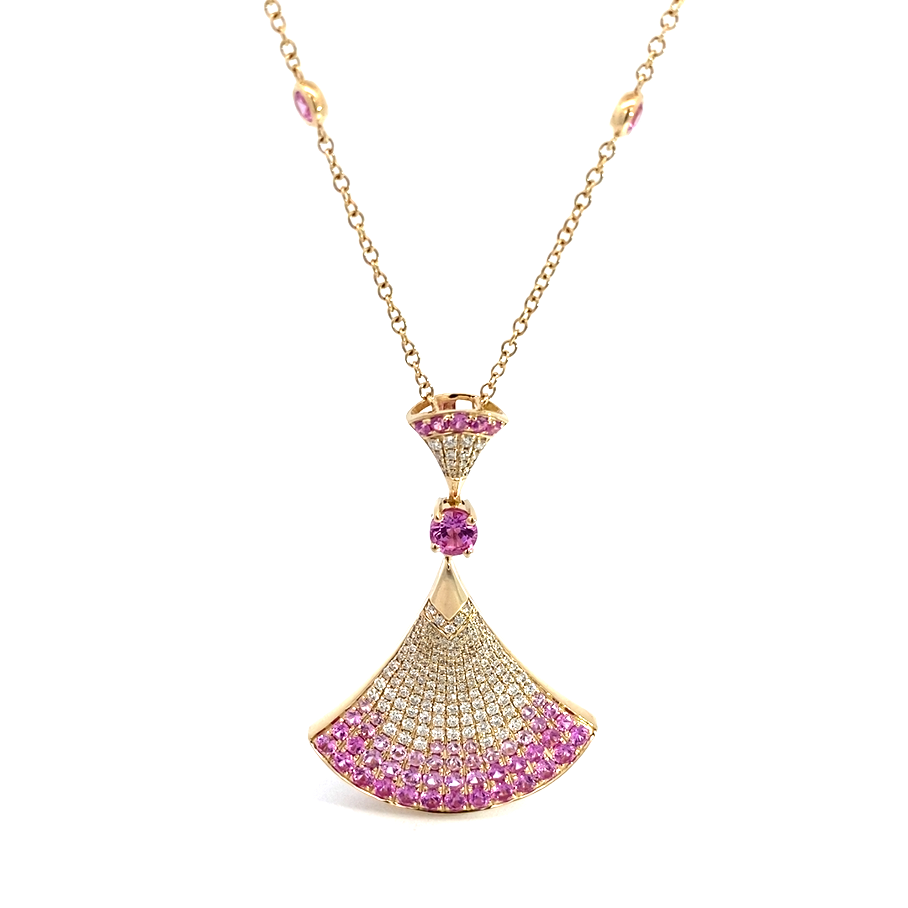 Round Natural Diamonds and Round Natural Pink Sapphires Neck | Brax ...