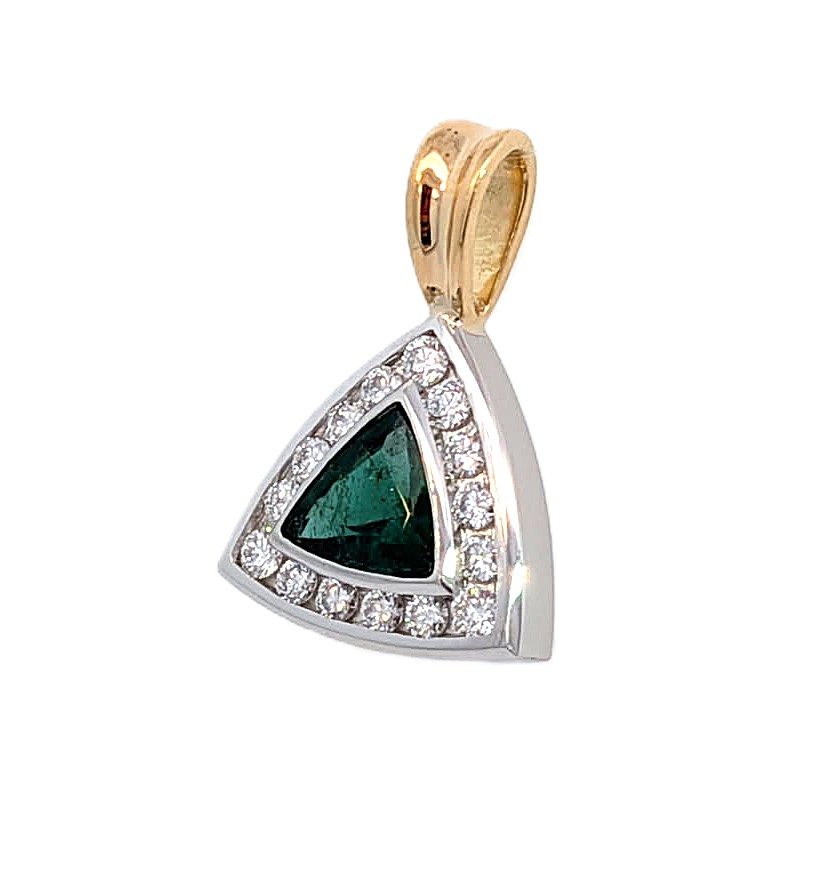 Platinum and 18ky Emerald and Diamond Pendant 001-230-01852 | Charles ...