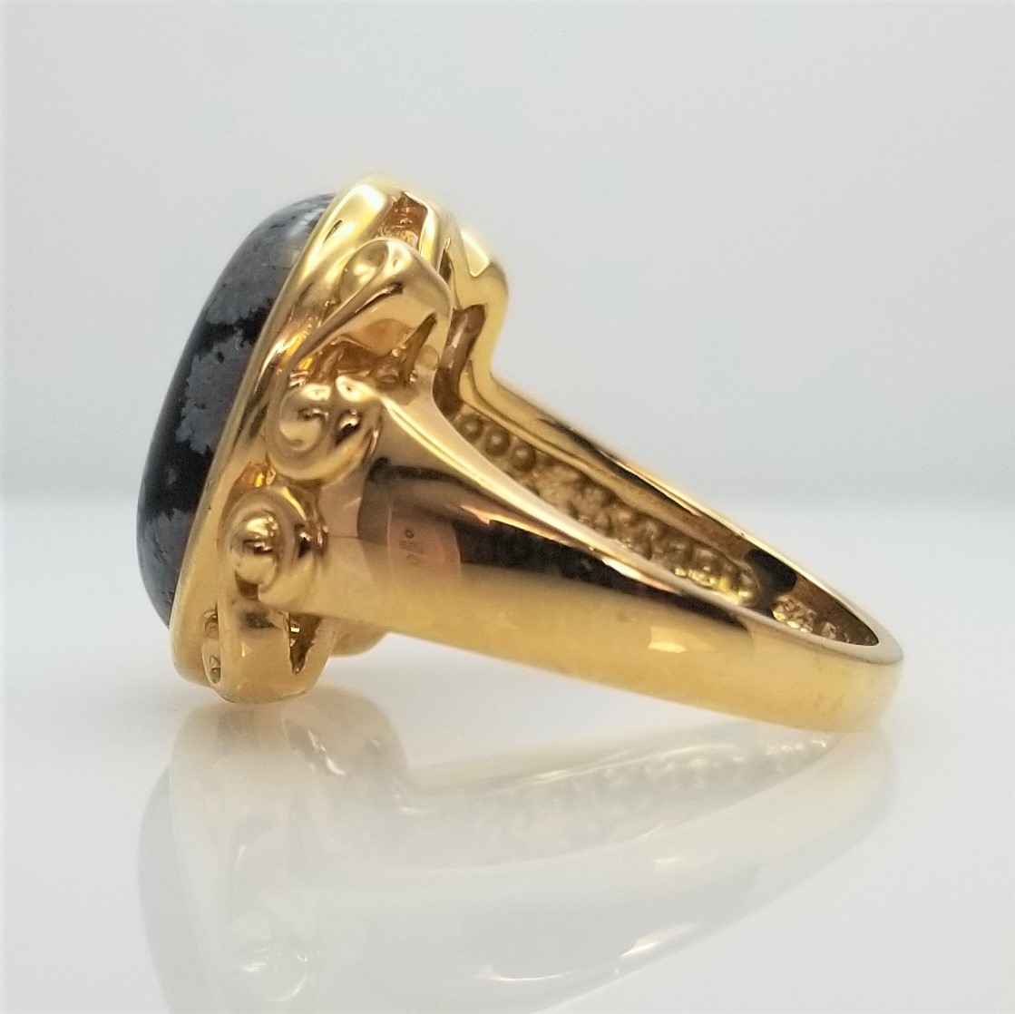 snowflake obsidian ring