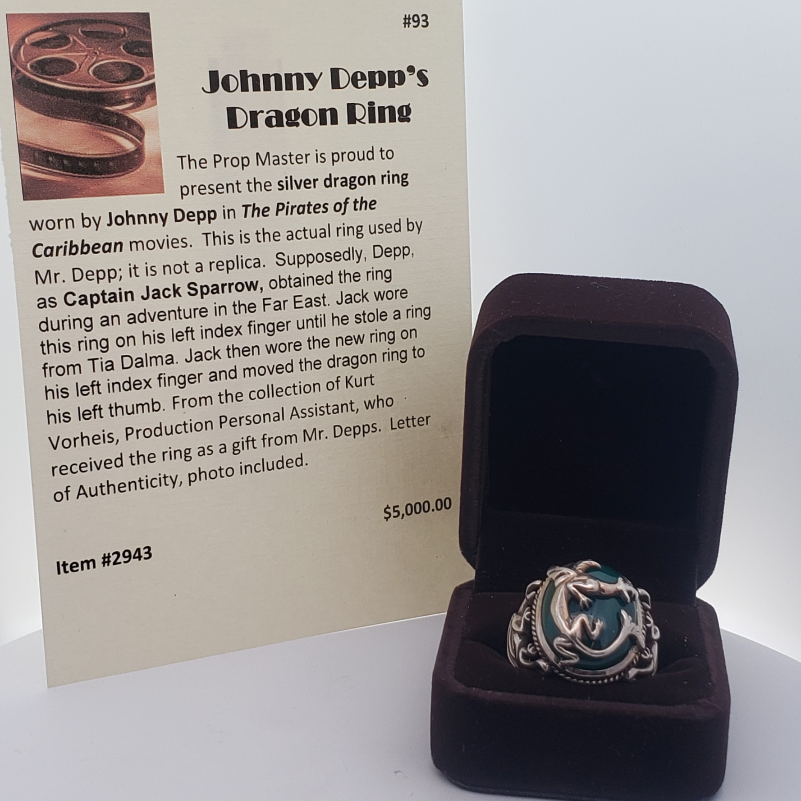 johnny depp ring size