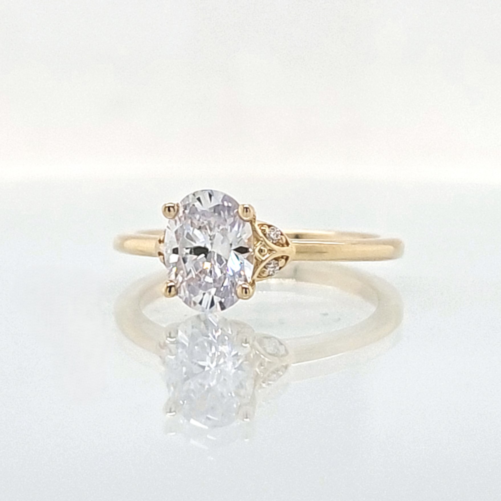 14K YG Floral Engagement ring Semi Mounting