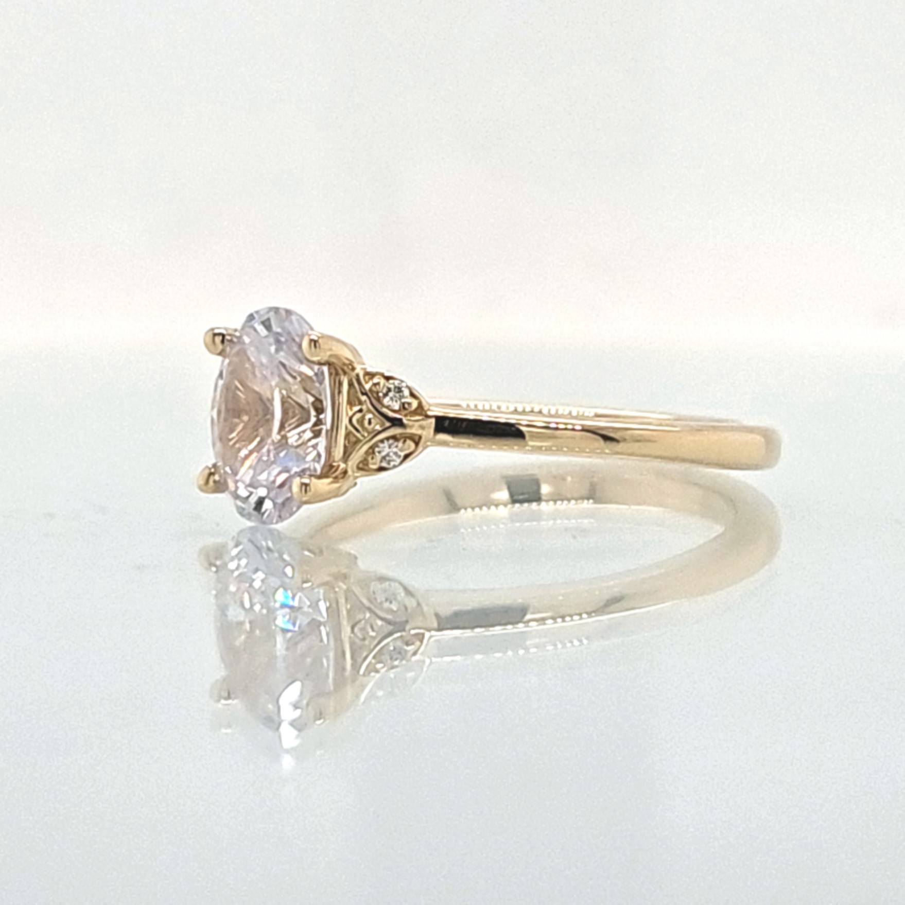 14K YG Floral Engagement ring Semi Mounting