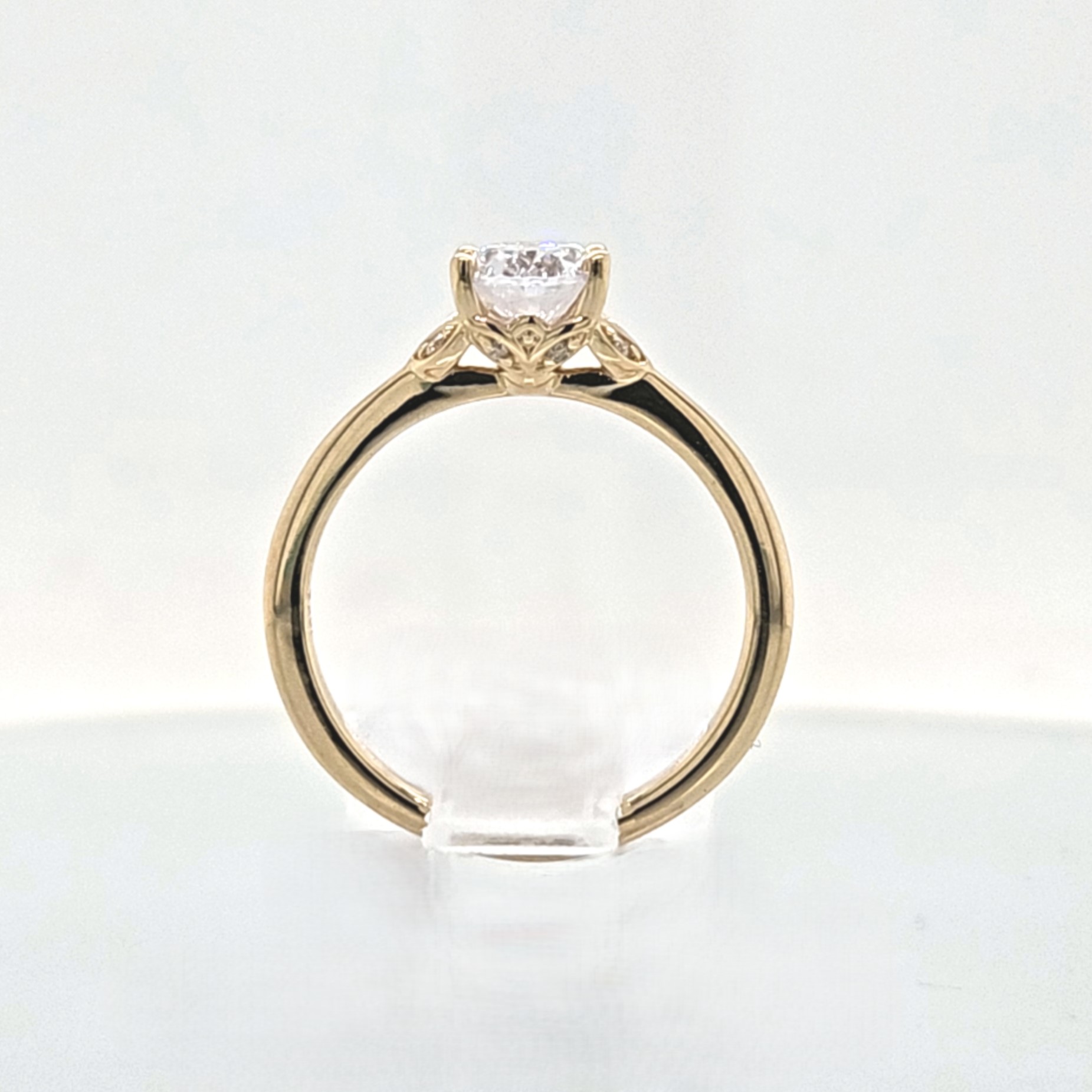 14K YG Floral Engagement ring Semi Mounting