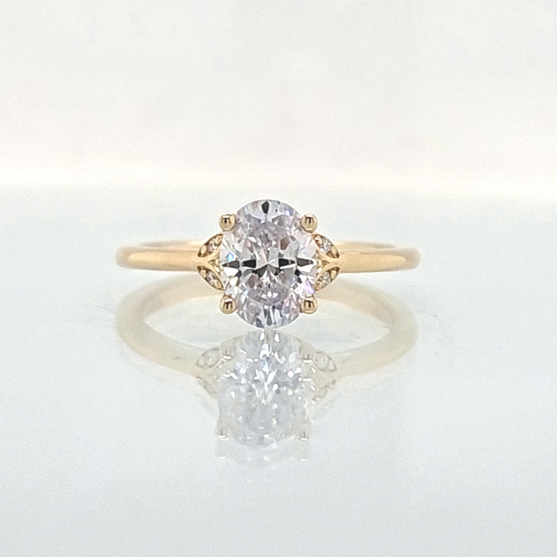 14K YG Floral Engagement ring Semi Mounting