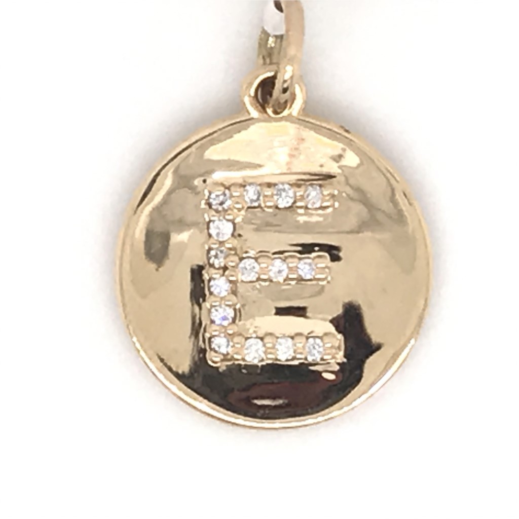 diamond letter e charm