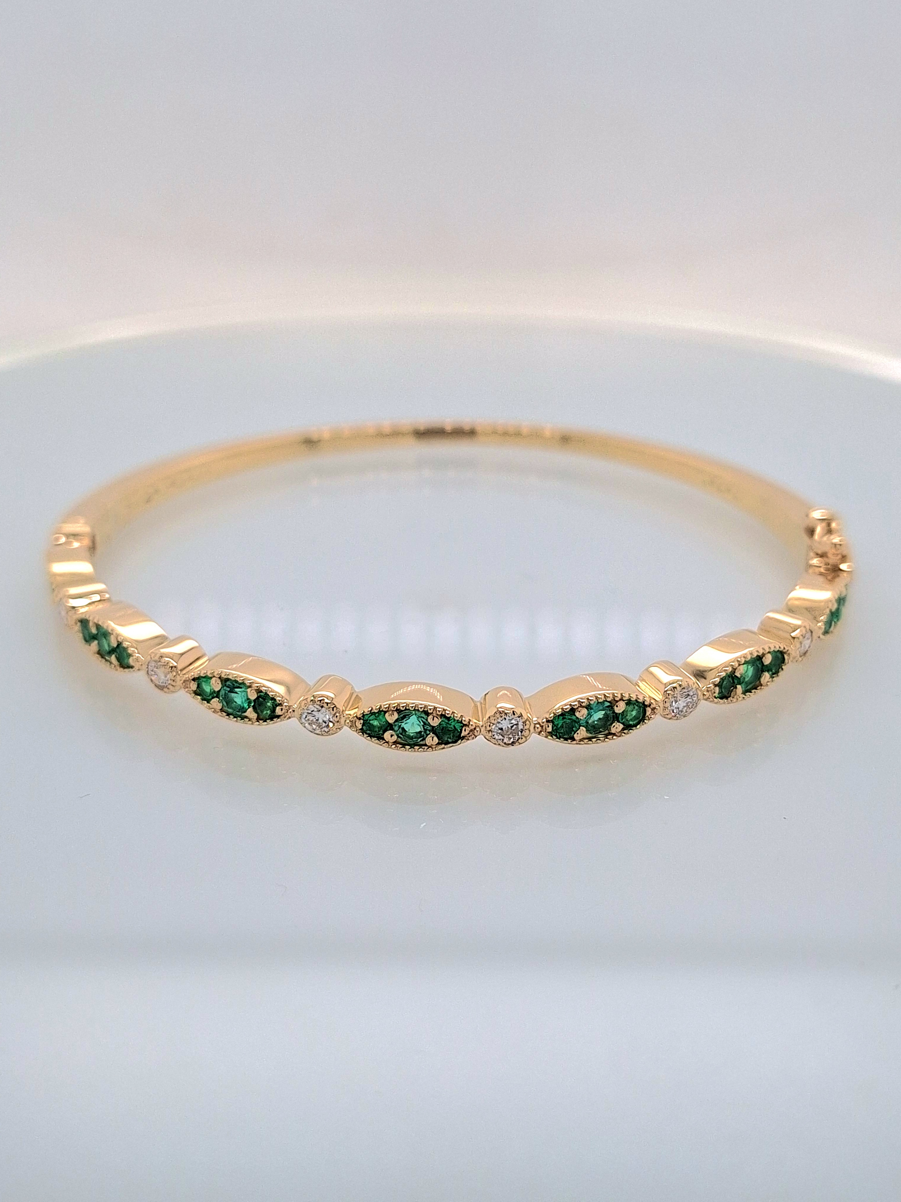 emerald and diamond bangle