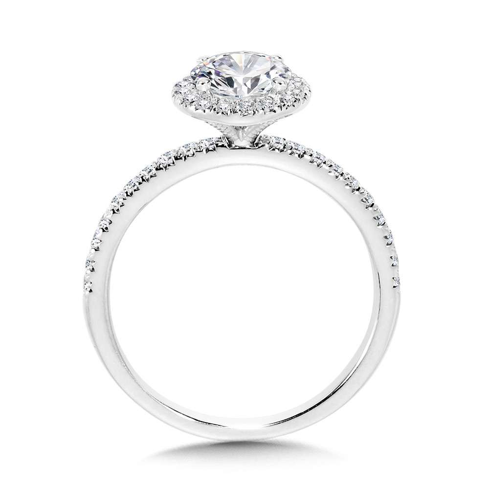 .33ct tw. Classic Straight Diamond Halo Semi-Mounting in 14k | Conti ...
