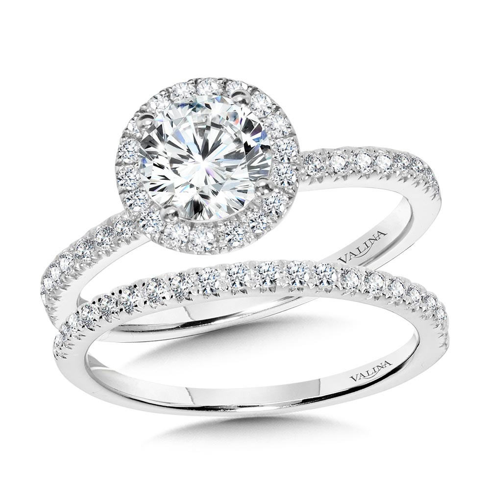 .33ct tw. Classic Straight Diamond Halo Semi-Mounting in 14k | Conti ...