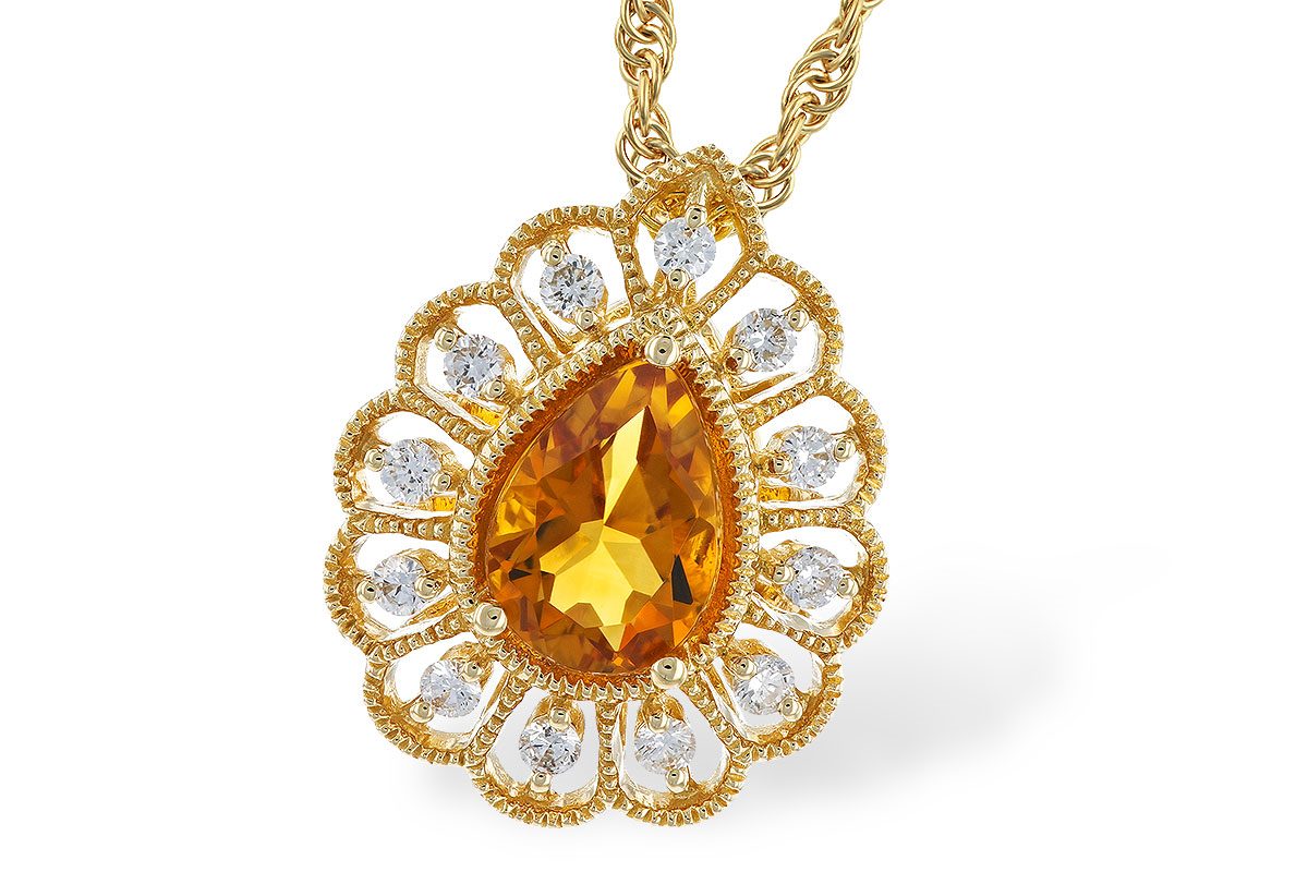 citrine stone pendant necklace
