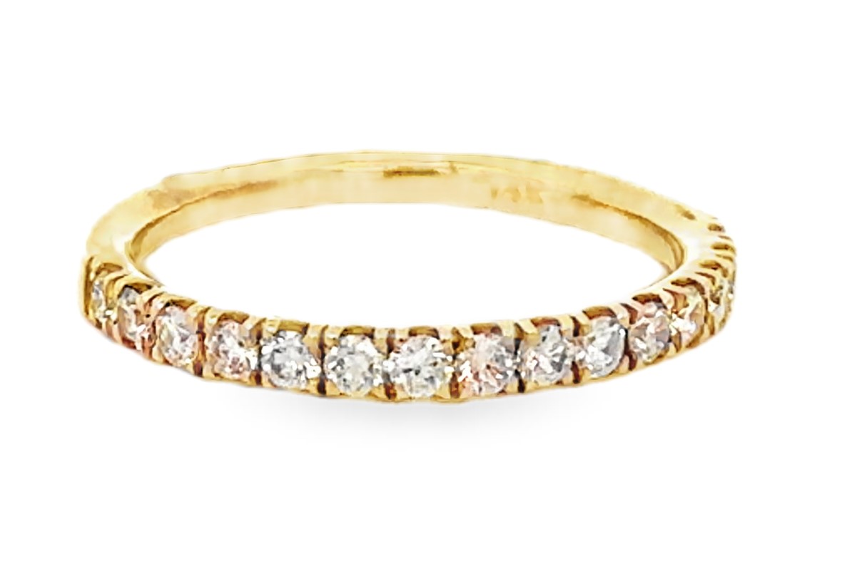14 Karat Yellow Gold 0.40 ct Round Shape Diamond Stacker Ban | Corinth ...