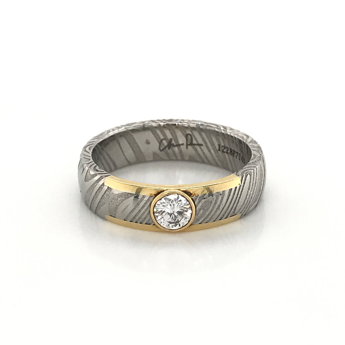 Damascus Steel Engagement Ring