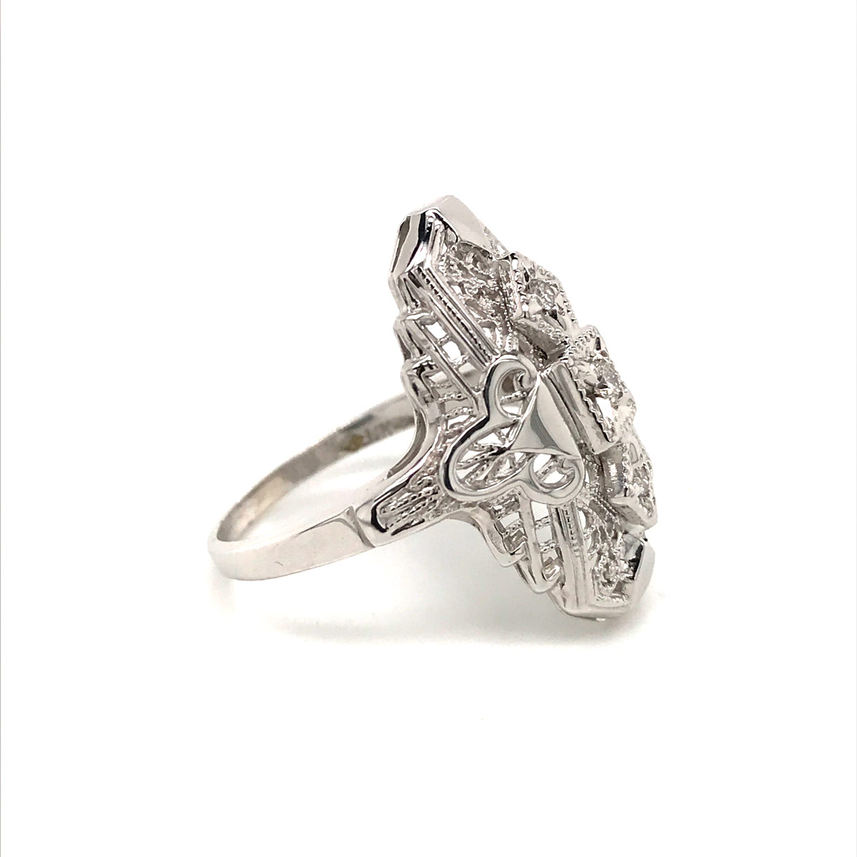 Vintage Filigree Ring 001-130-00670 14KW | David Douglas Diamonds ...
