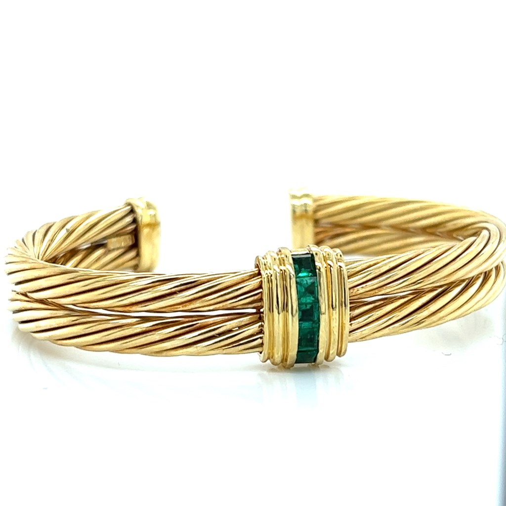 David Yurman Emerald Bangle 001 240 00185 18KY David Douglas Diamonds Jewelry Marietta GA