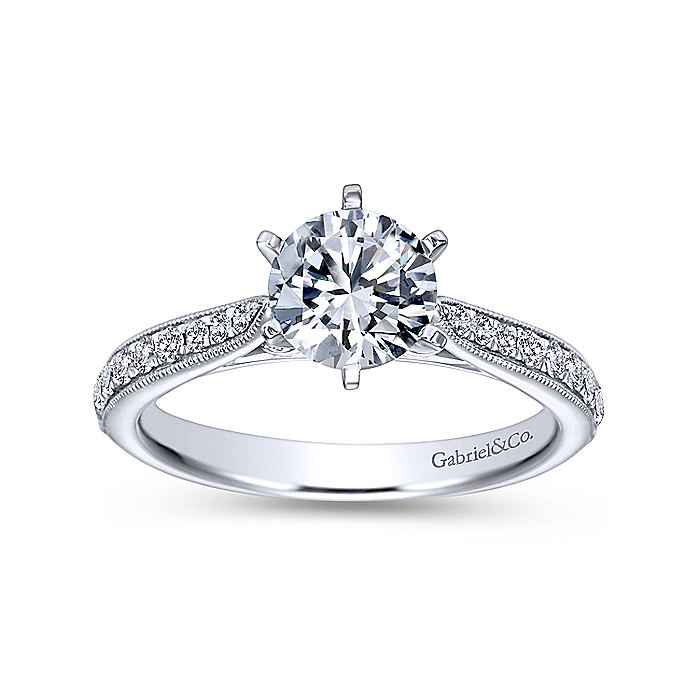 14K White Gold Diamond Eng Ring