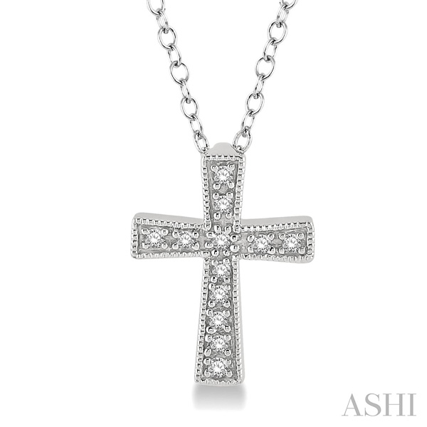 Sterling silver diamond cross necklace store