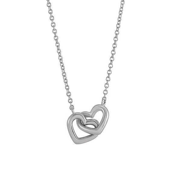 Sterling Silver Interlocking Heart Necklace 002 600 05532 Dickinson Jewelers Dunkirk MD