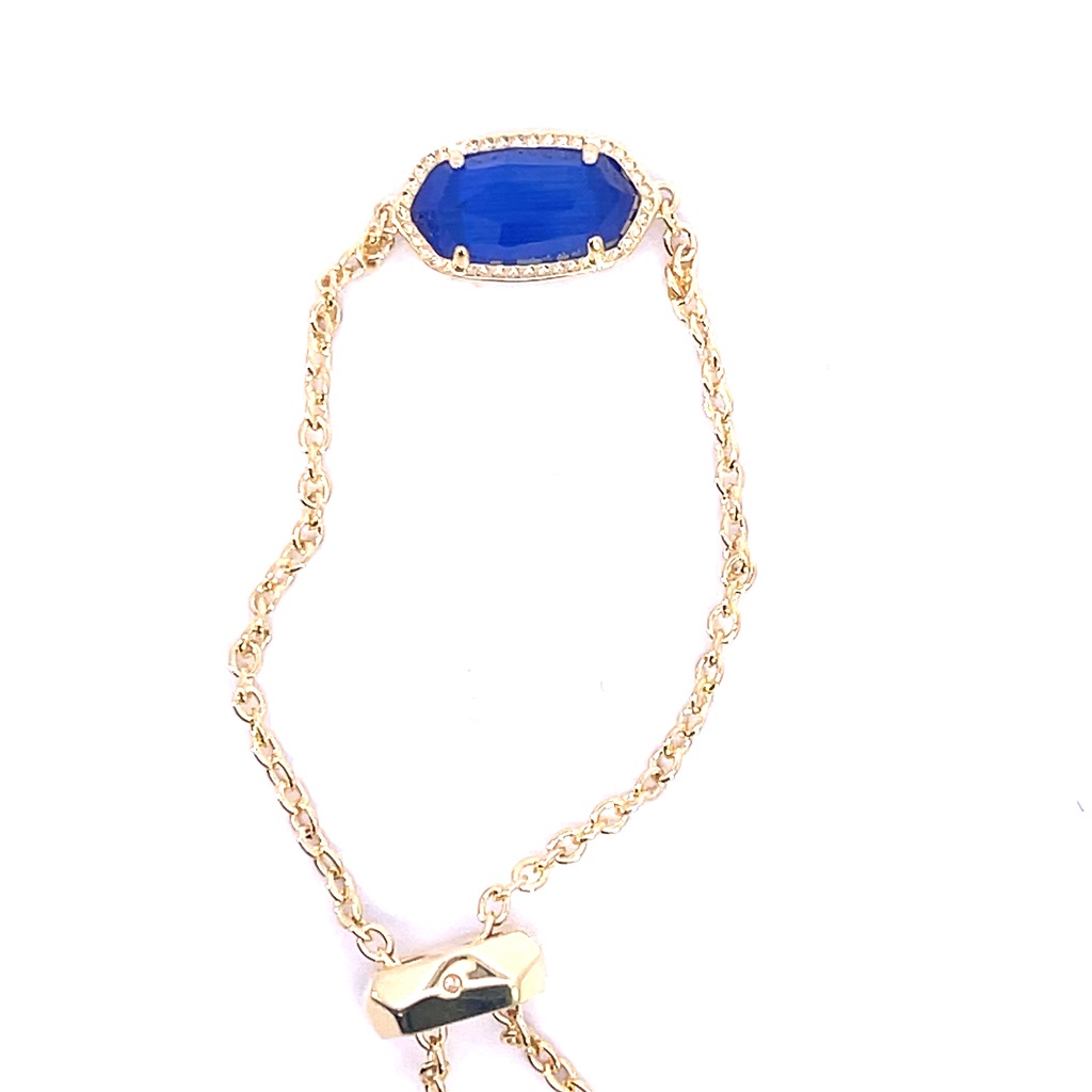 Kendra Scott Eliana Bracelet in Sterling Silver with Cobalt Cats Eye