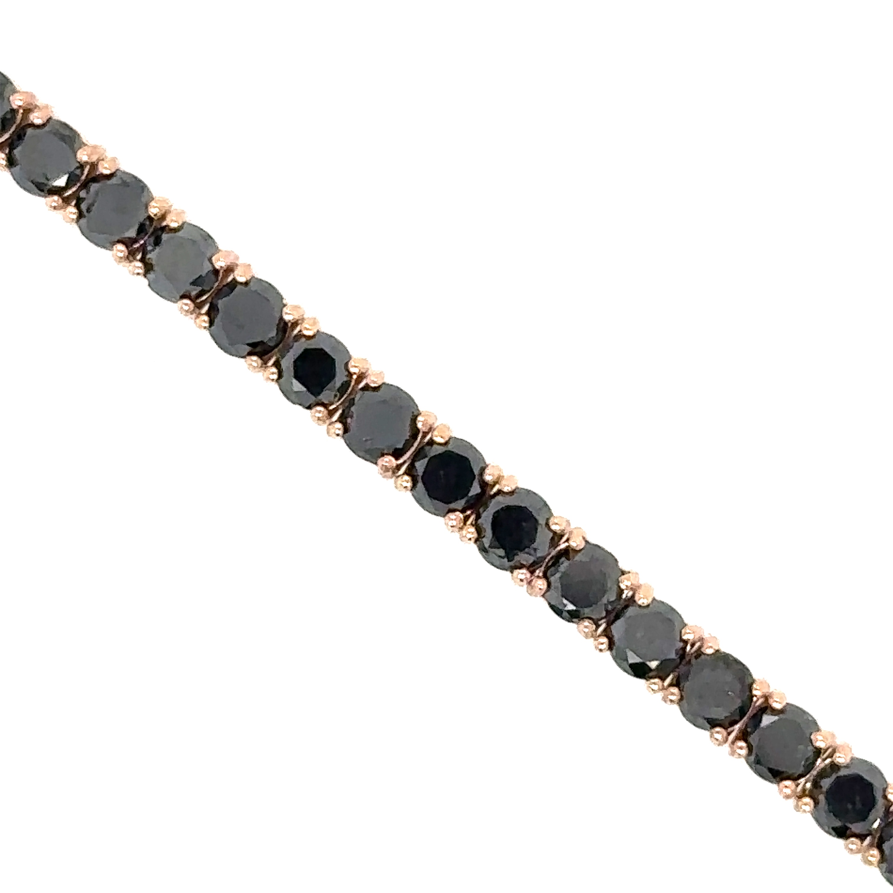 14K Rose Gold Black Diamond Tennis Bracelet