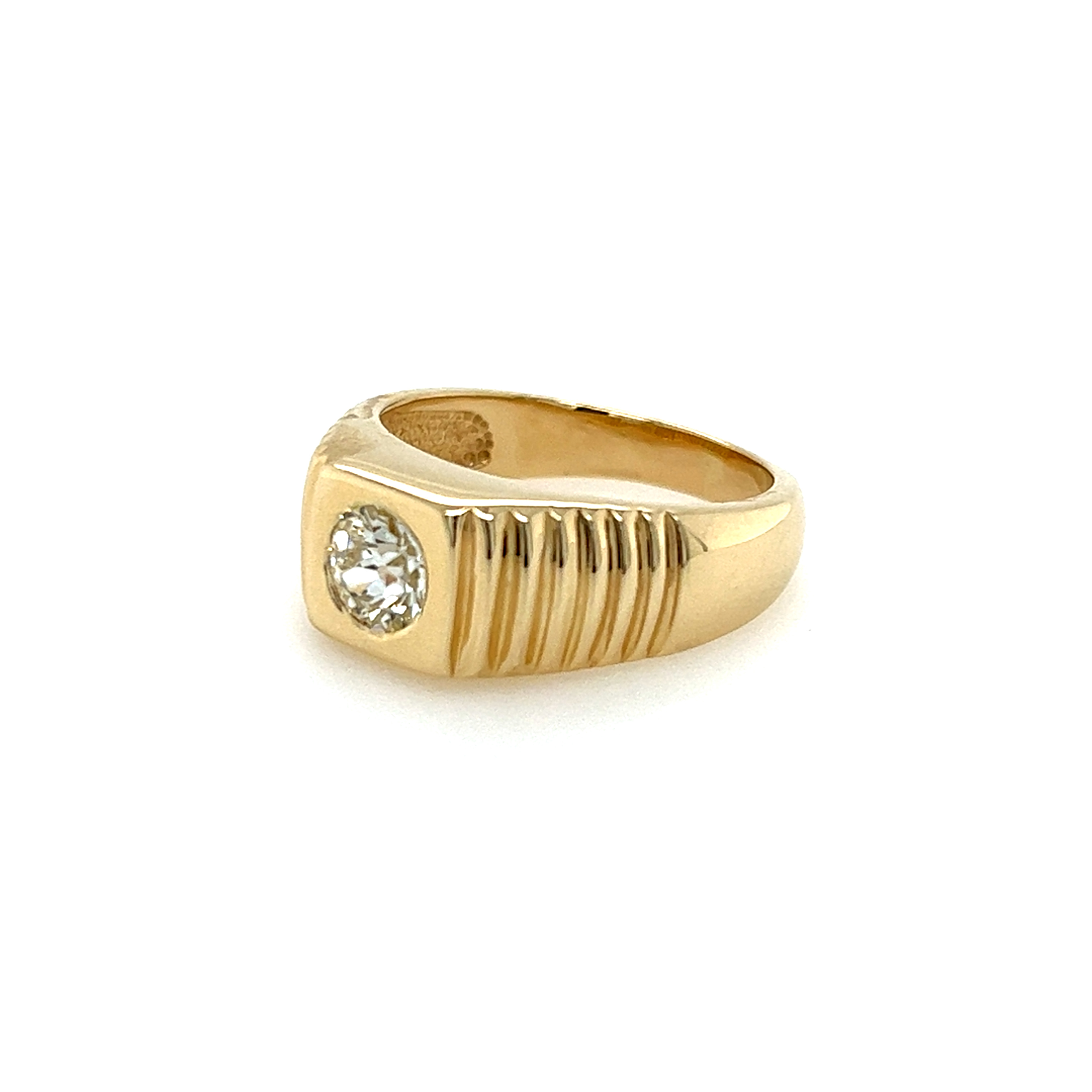 Men's 14kt Gold Diamond Signet Ring 001-135-00022 | Elgin's Fine ...