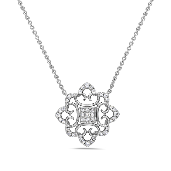 14K White Gold Diamond Necklace 001-150-01977 Baton Rouge | Elgin's ...