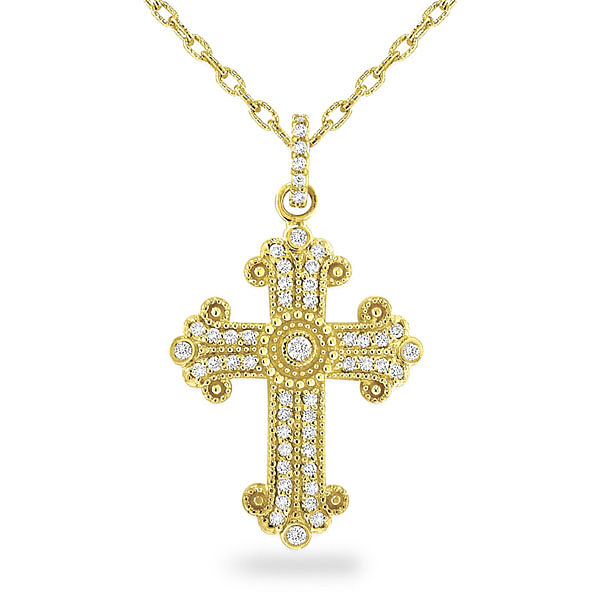 14kt gold diamond cross necklace store