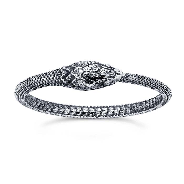 ouroboros snake ring silver