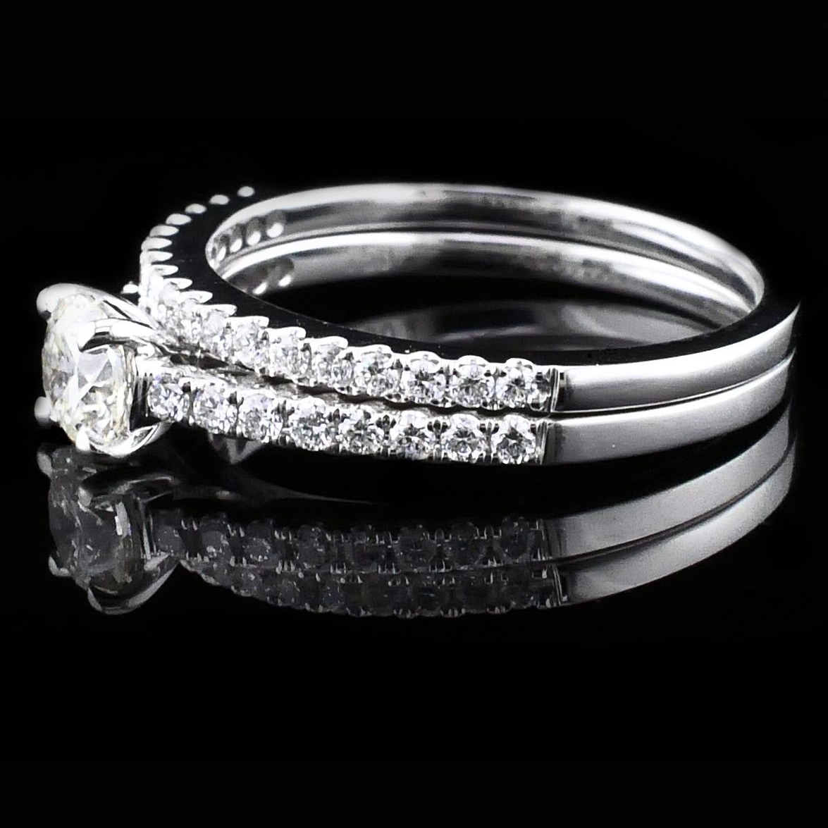 18K White Gold Diamond Wedding Set