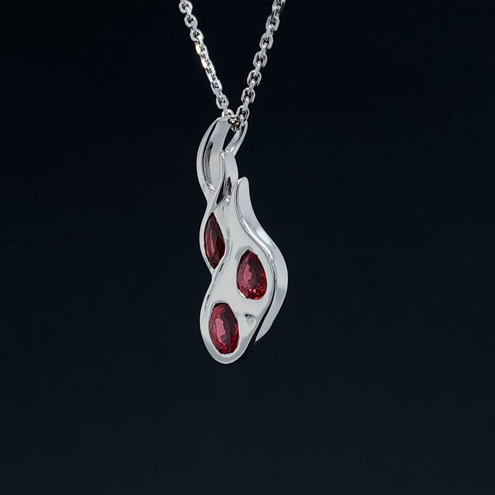 simple silver ruby necklace