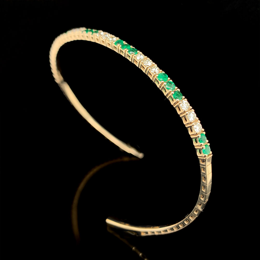 emerald and diamond bangle