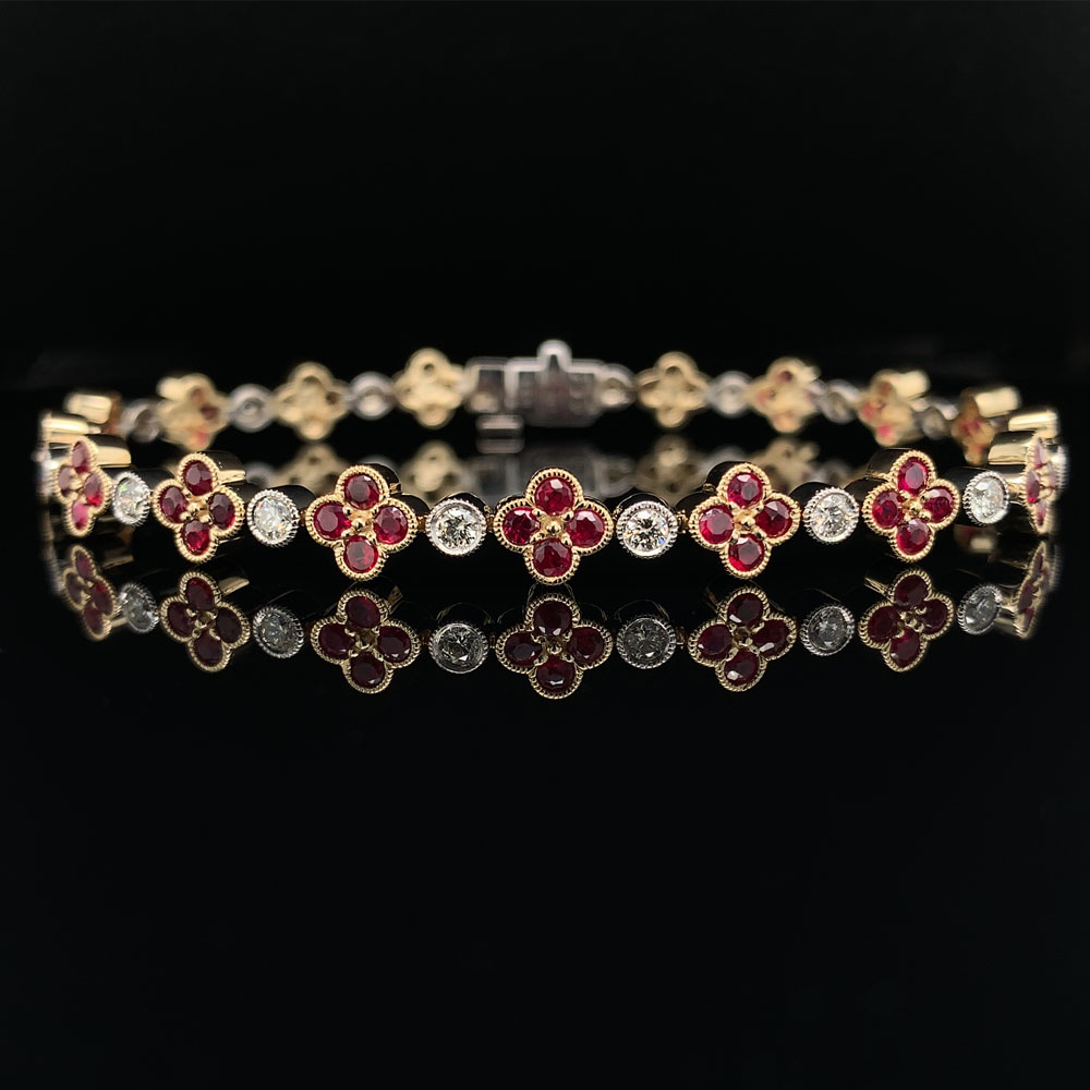 diamond and ruby bracelet