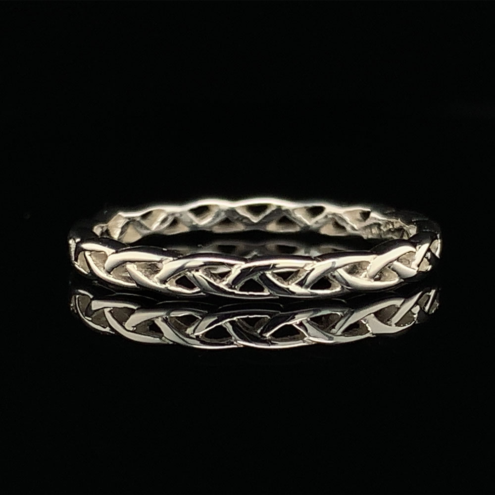Keith Jack Celtic Silver Weave Knot Tulla Ring