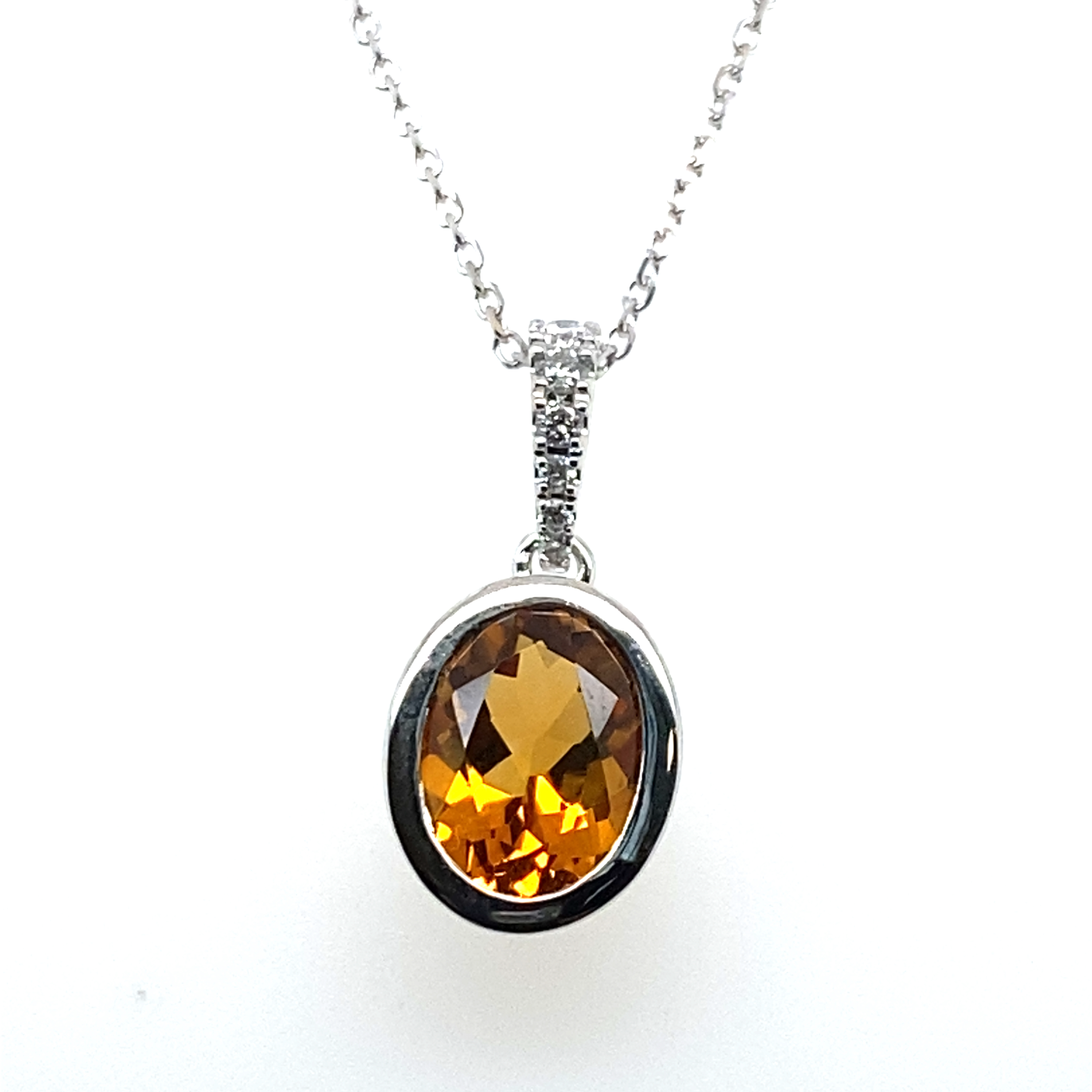 citrine stone pendant necklace