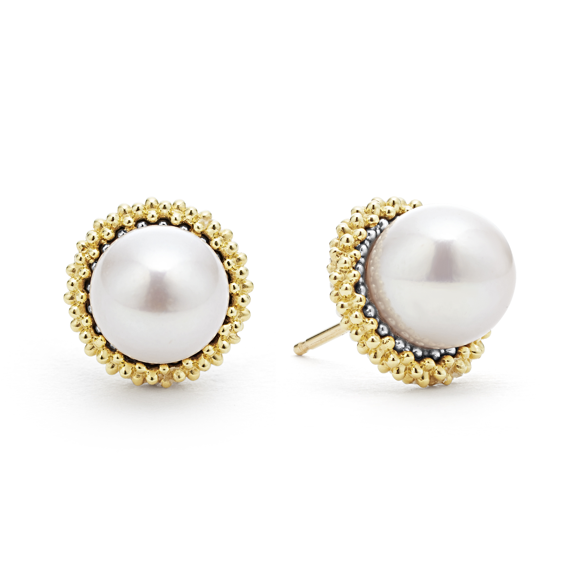 18k gold pearl stud earrings store