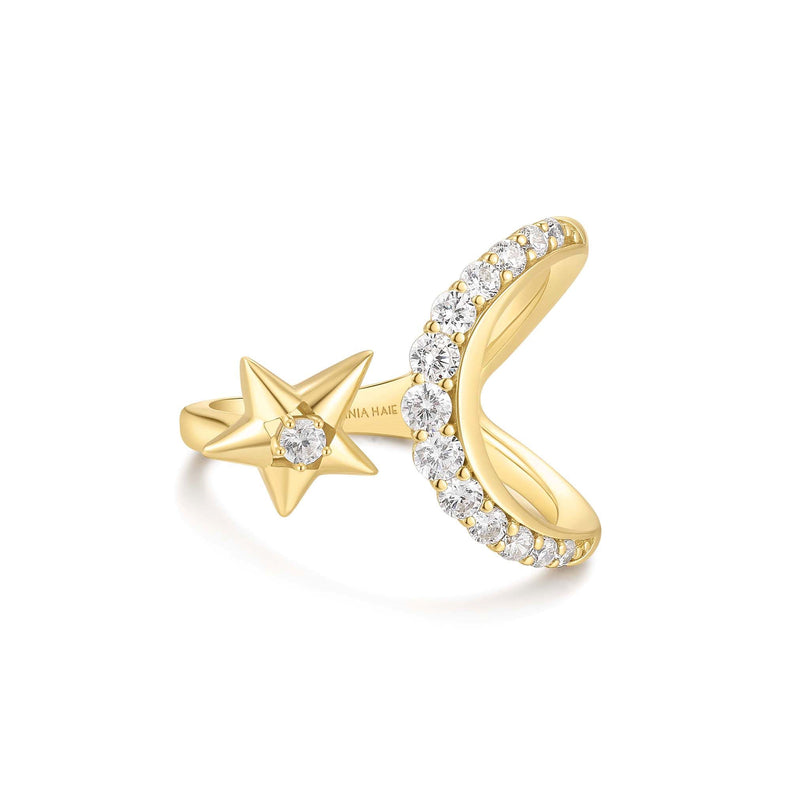 moon and star adjustable ring