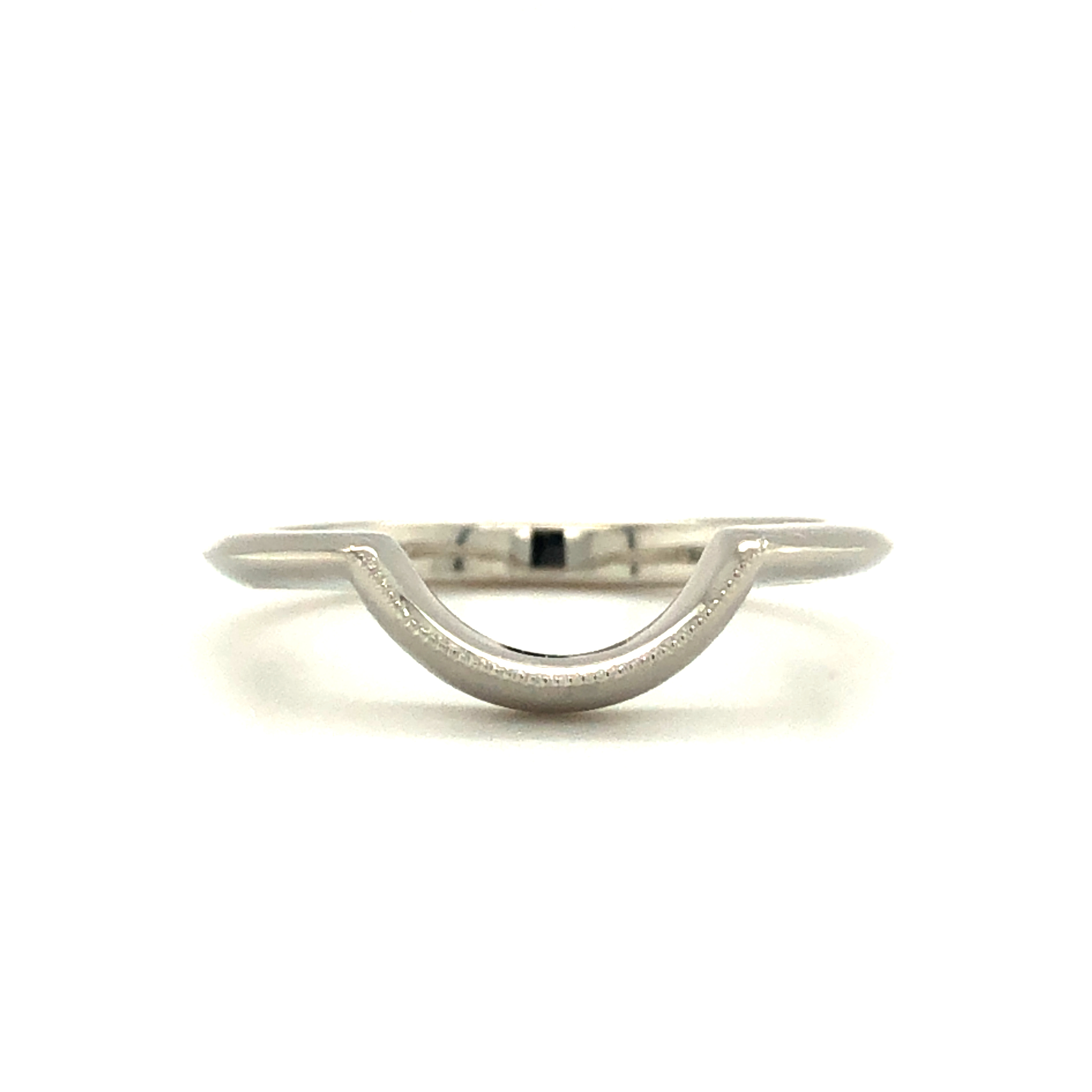 Lady's Platinum Shadow Wedding Band With Millgrain Top. | Hudson Valley ...