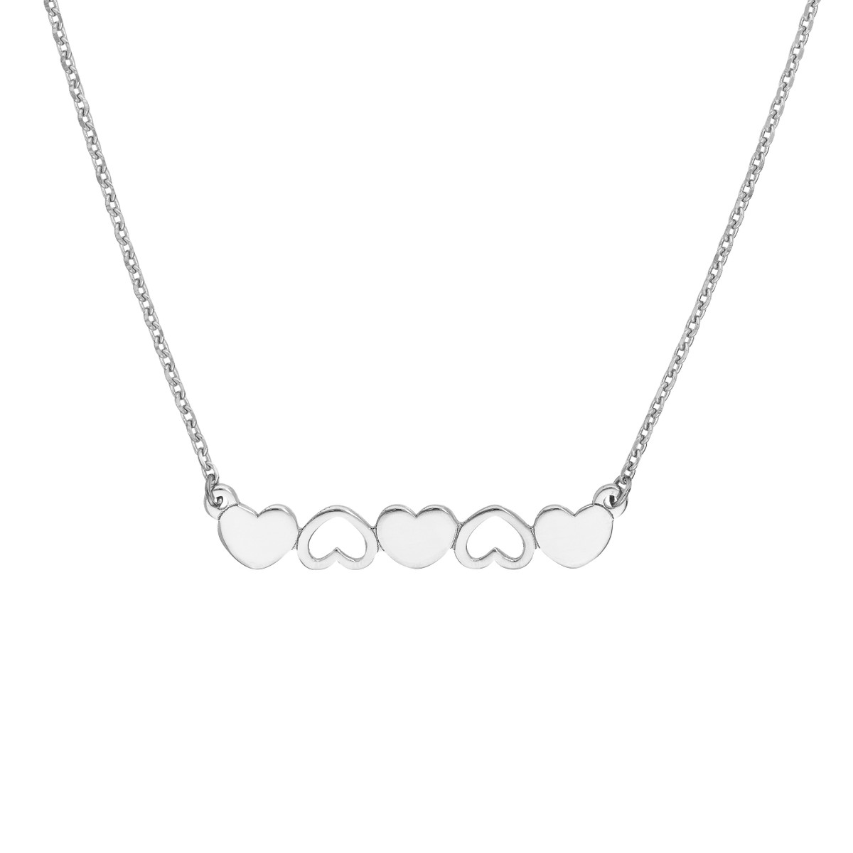 solid heart silver necklace