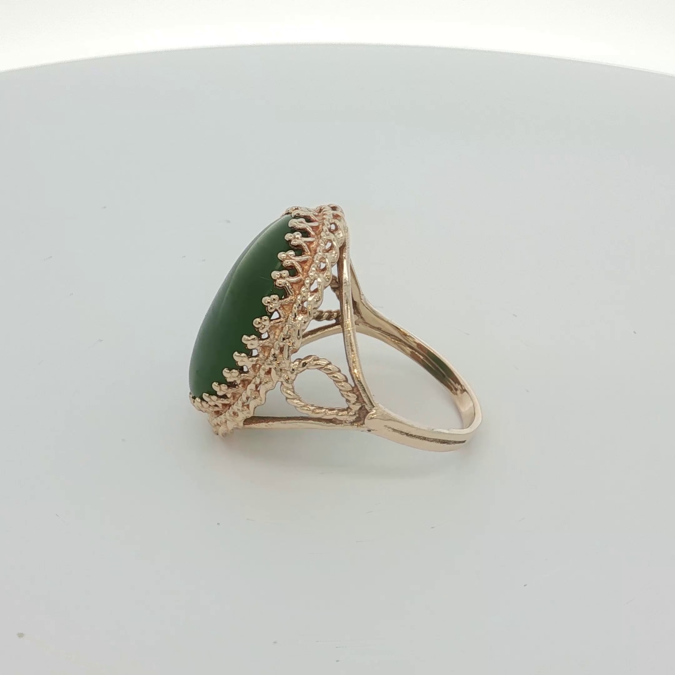 10K Yellow Gold Nephrite Ring
