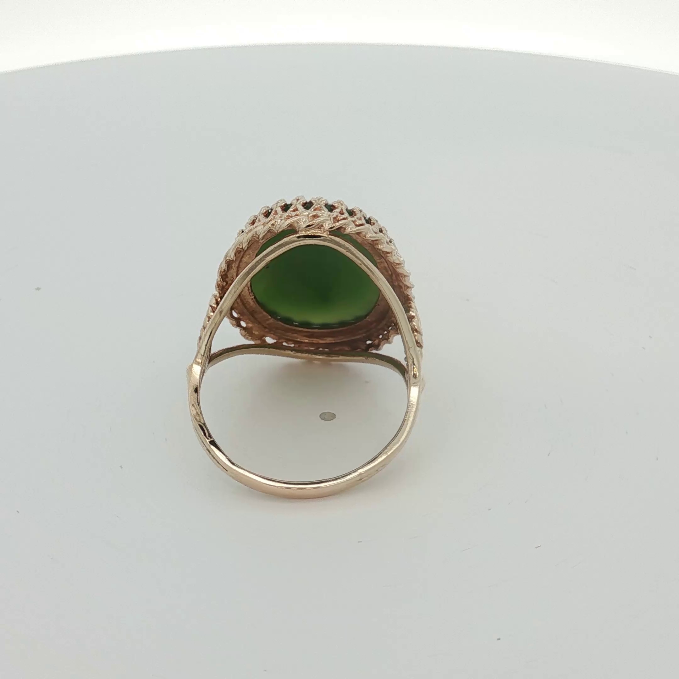 10K Yellow Gold Nephrite Ring