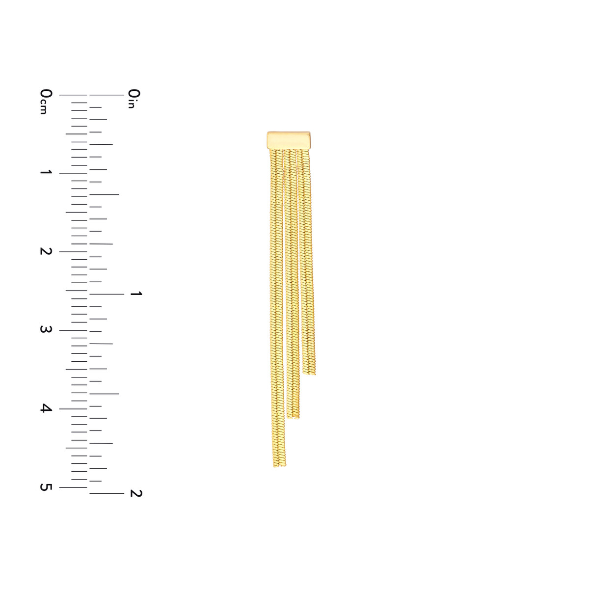 Yellow Gold Ascending Triple Strand Snake Chain Earrings | Jeffrey Mann ...