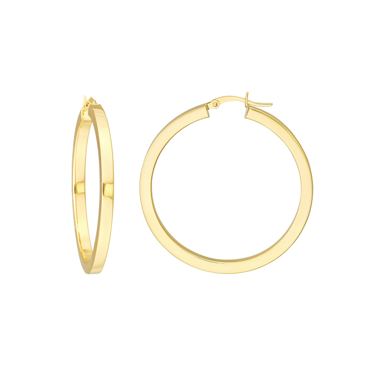 Midas Square Tube Hoop Earrings in Yellow Gold