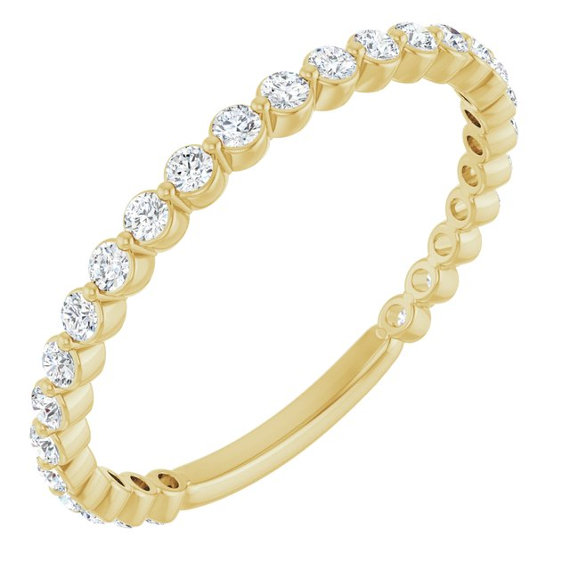 0.33 CT Round Diamond Shared-Prong Band in 14K Yellow Gold