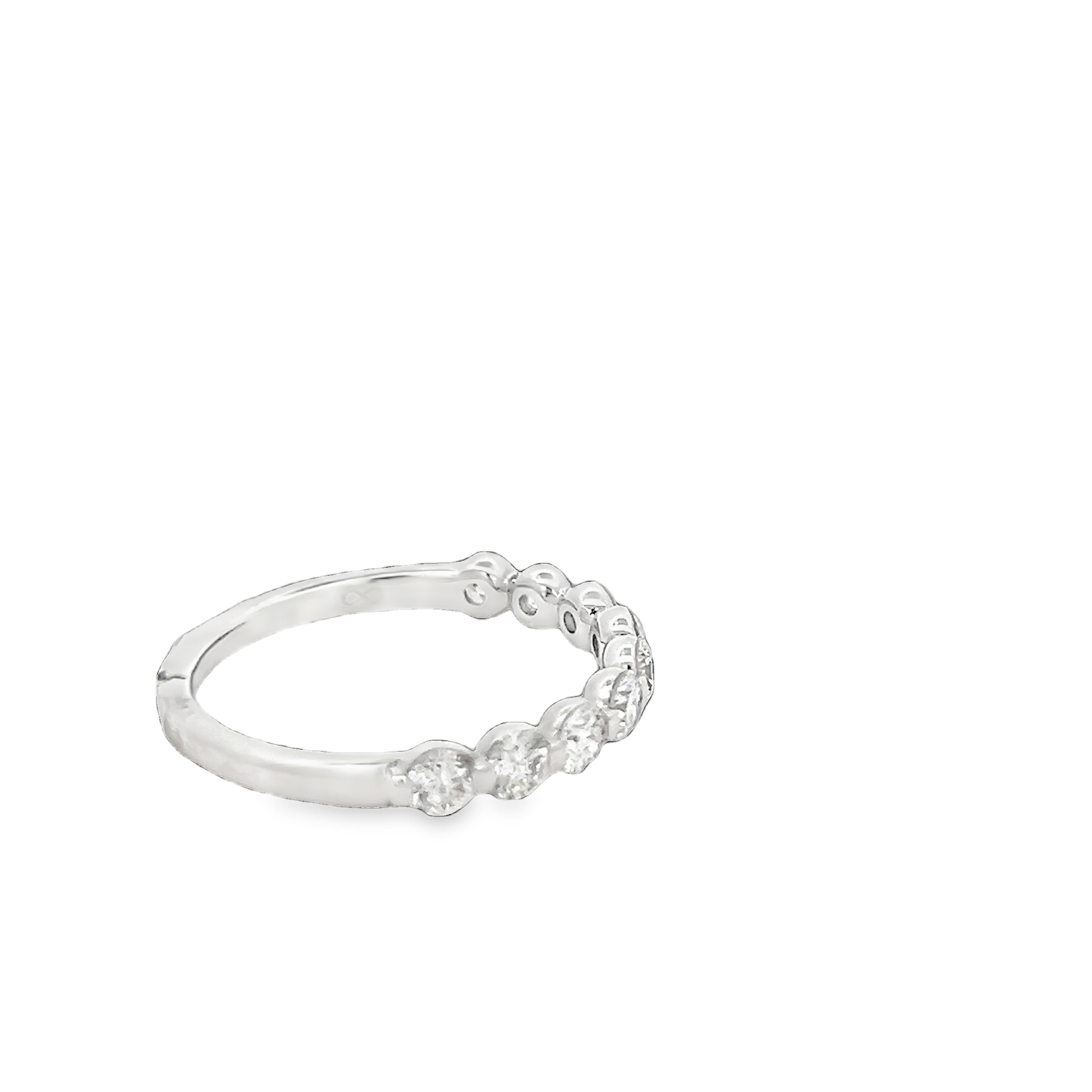 14K White Gold .90tw Lab Diamond Bezel Band Size 7