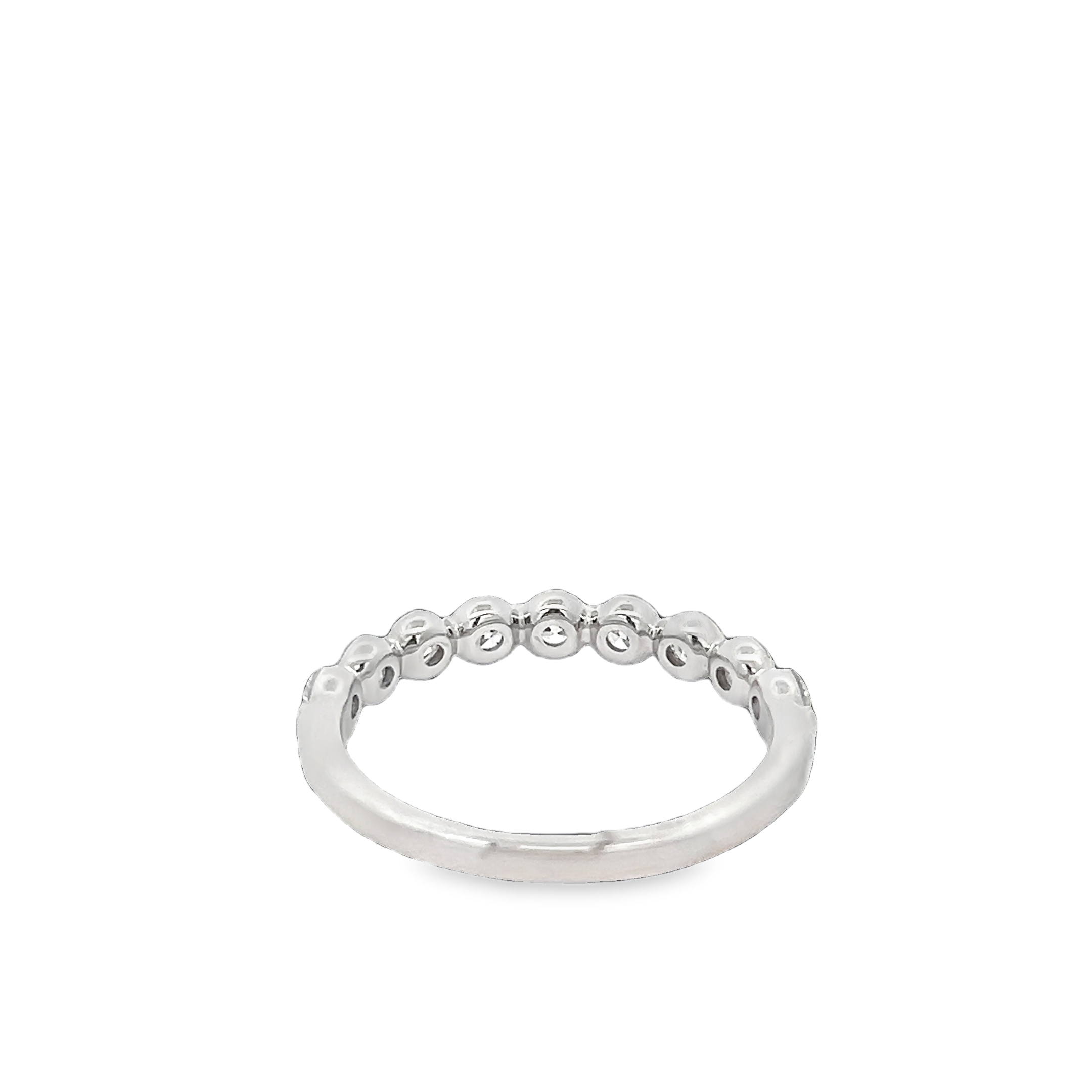 14K White Gold .90tw Lab Diamond Bezel Band Size 7