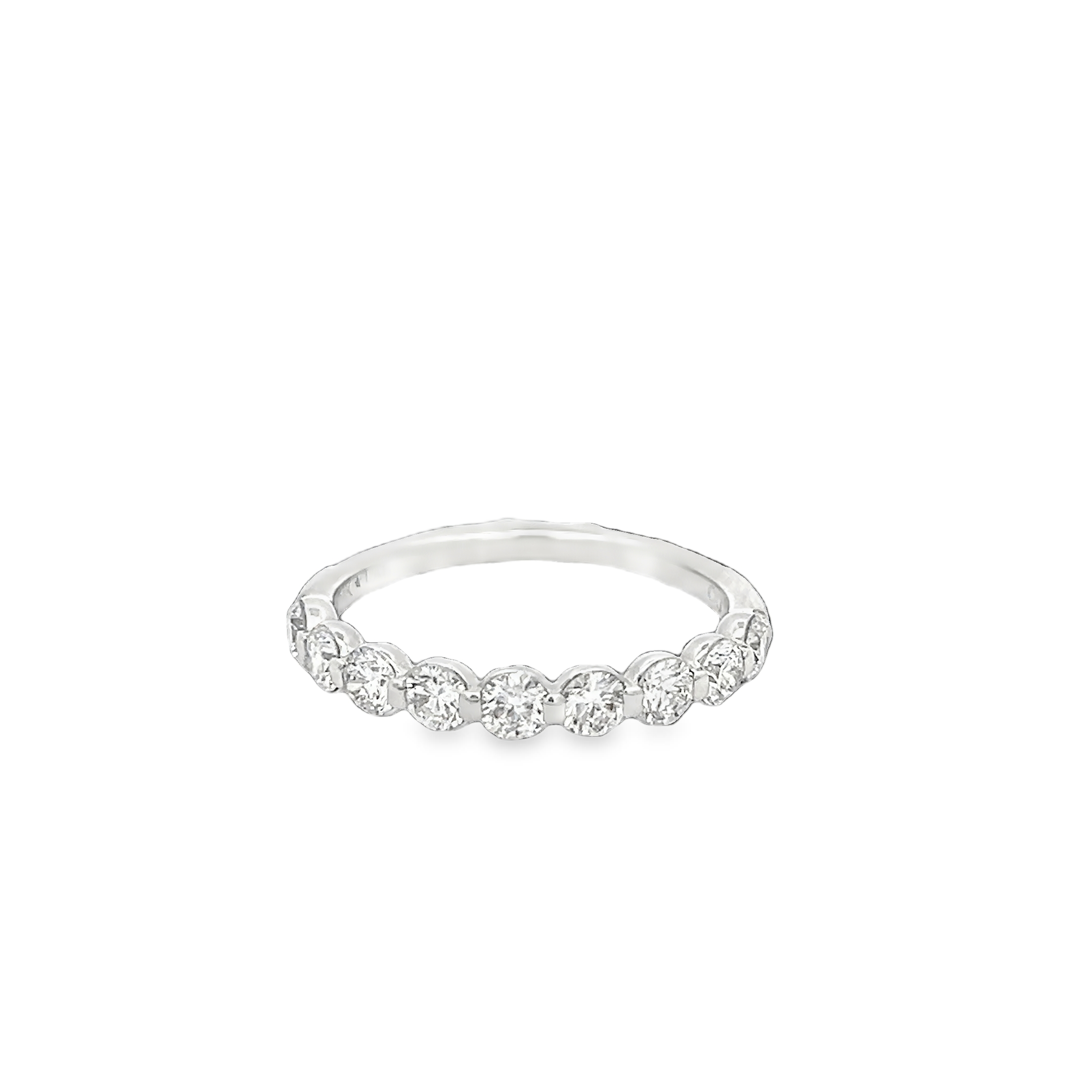 14K White Gold .90tw Lab Diamond Bezel Band Size 7